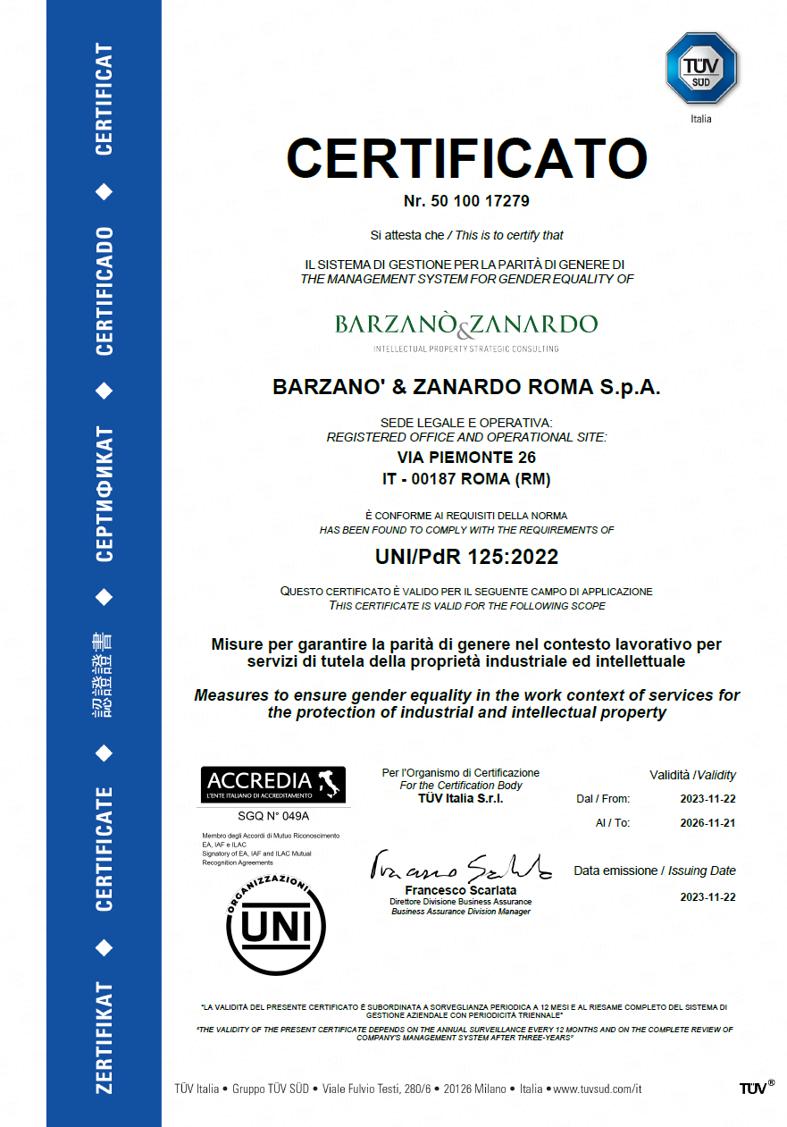 B&Z has obtained the Certification for Gender Equality – Barzanò e Zanardo